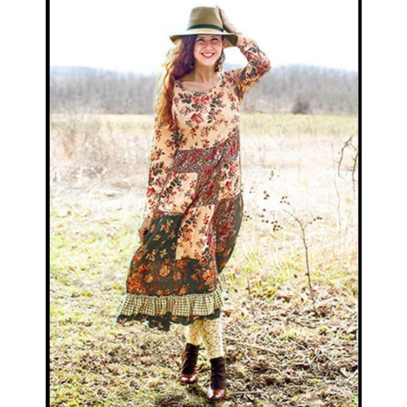 April Cornell | Dresses | April Cornell Maggie Patchwork Boho Long ...